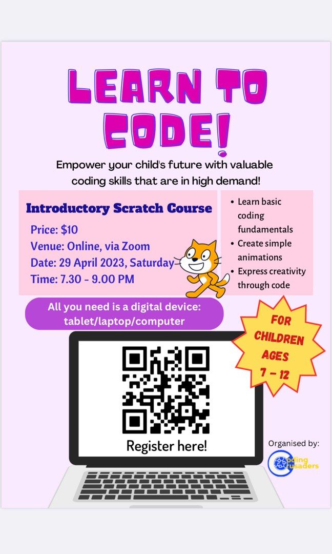 Scratch Coding Course, Computers & Tech, Laptops & Notebooks on Carousell