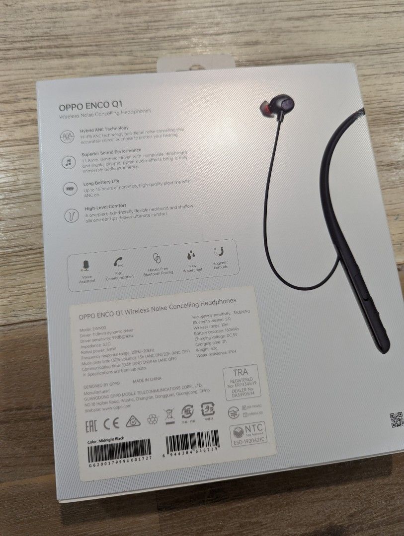 Oppo Enco Q1 Wireless Noise Cancelling Headphones, Audio, Headphones & Headsets on Carousell