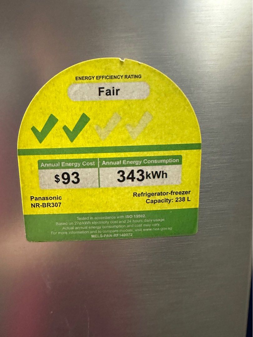 PANASONIC ECONAVI Inverter bottom freezer fridge 238L, TV & Home ...