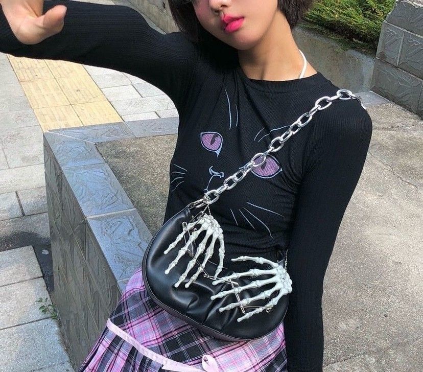 (PO) Y2k/Alt punk skeletal hands bag, Women's Fashion, Bags & Wallets ...