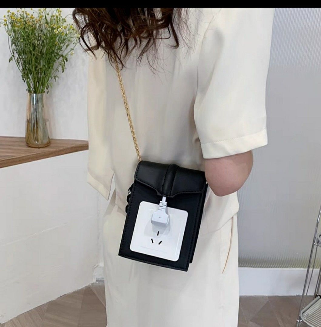 Preorder: Handsewn Cute Socket Plug Crossbody Bag with Chain Strap ...