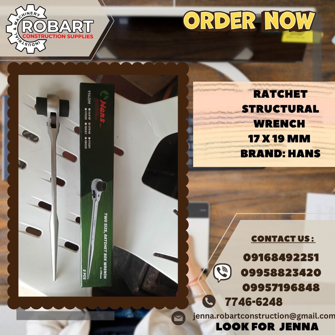 ratchet structural wrench 17 x 19 mm brand: Hans, Commercial ...