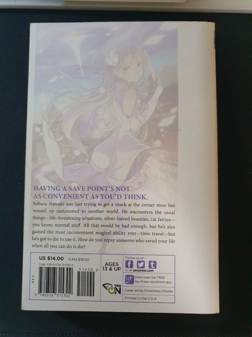 Re:Zero Vol. 1 Light Novel, Hobbies & Toys, Books & Magazines, Comics ...