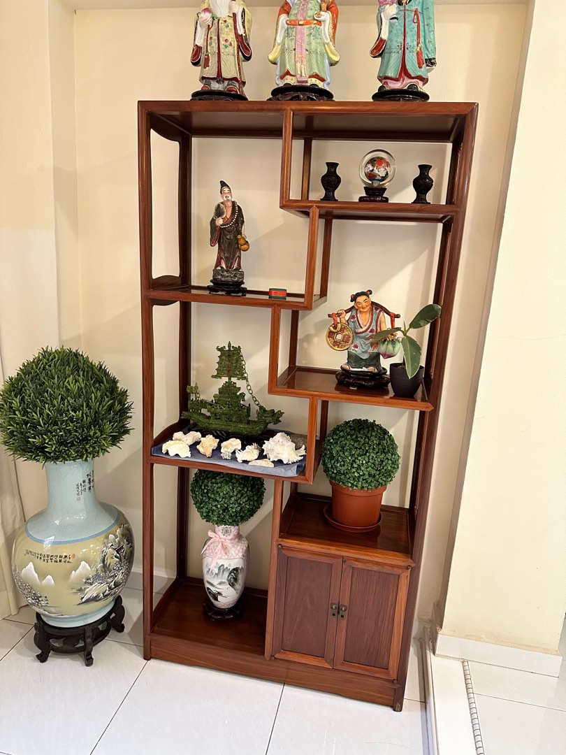 Rosewood display cabinet, Furniture & Home Living, Furniture, Shelves ...