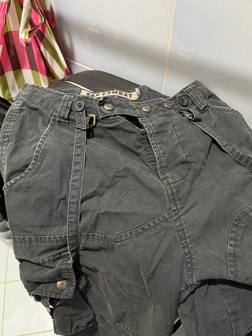 (S03) Black Vintage Samuel & Kevin Combat Cargo Pants, Women's Fashion ...