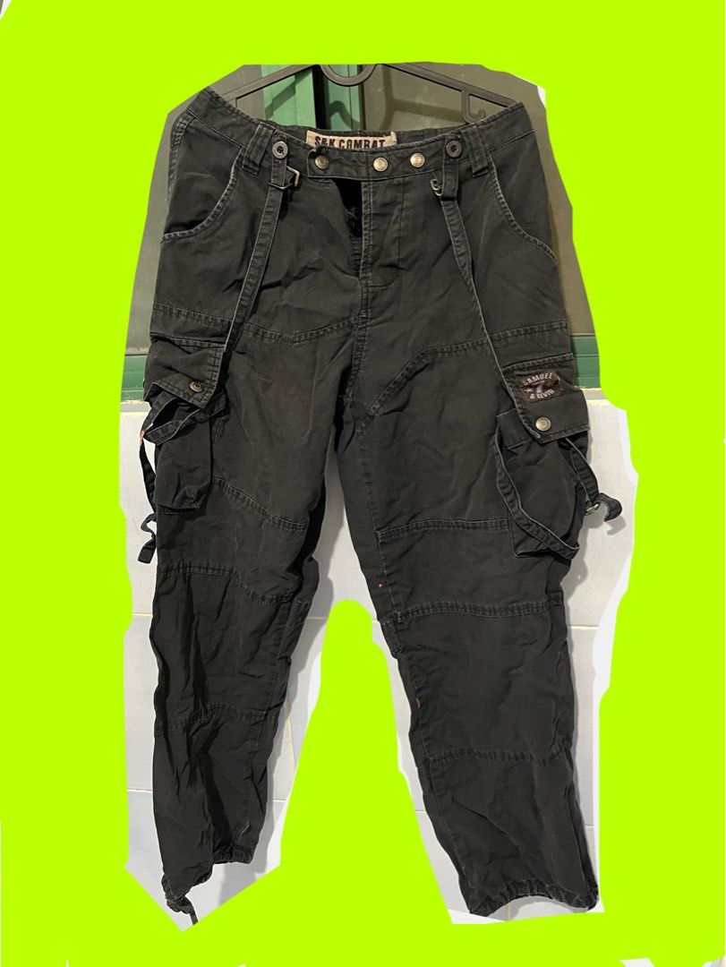 (S03) Black Vintage Samuel & Kevin Combat Cargo Pants, Women's Fashion ...