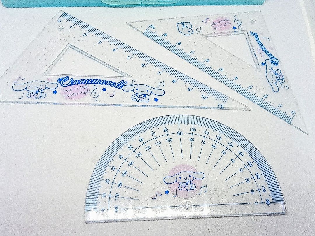 Sanrio Cinnamoroll Ruler Protactor Triangle Set with Hard Case on Carousell