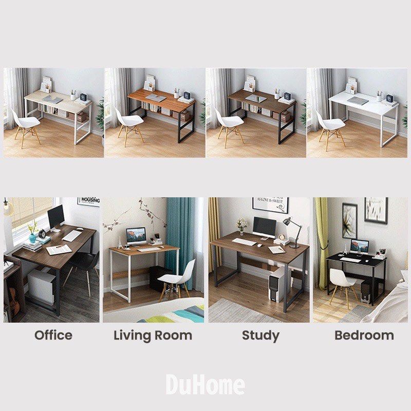 Simple Study Desk With Shelves Modern Study Table With Shelf Computer ...