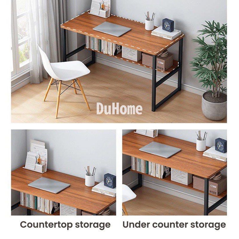 Simple Study Desk With Shelves Modern Study Table With Shelf Computer ...