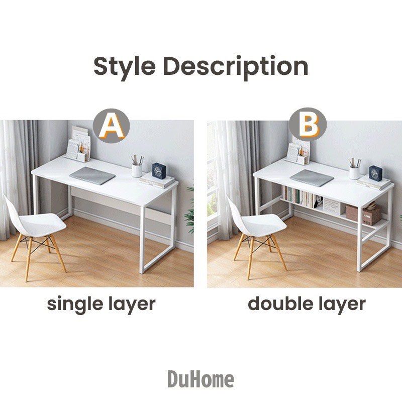 Simple Study Desk With Shelves Modern Study Table With Shelf Computer ...