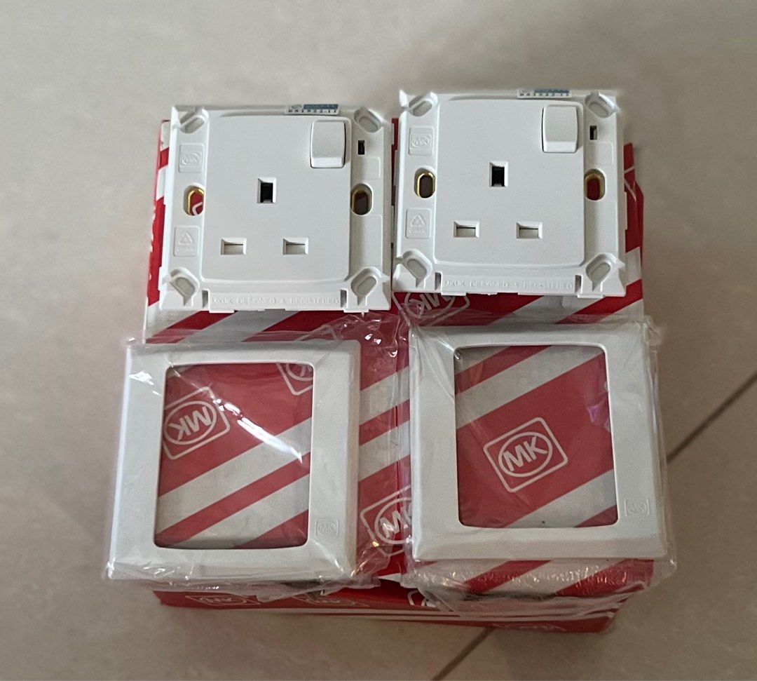 13A 3 Pin Single wall socket-5 pcs, TV & Home Appliances, Electrical ...