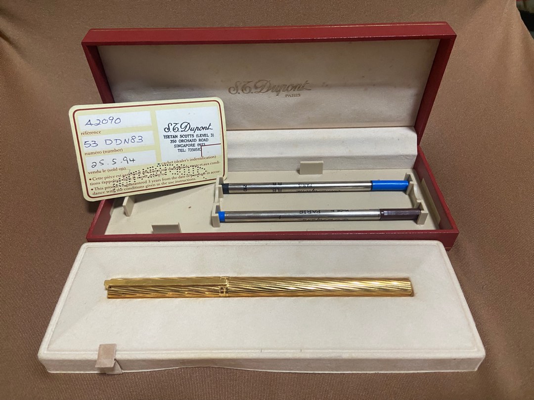 S.T Dupont Vintage Gold Pen, Luxury, Accessories on Carousell