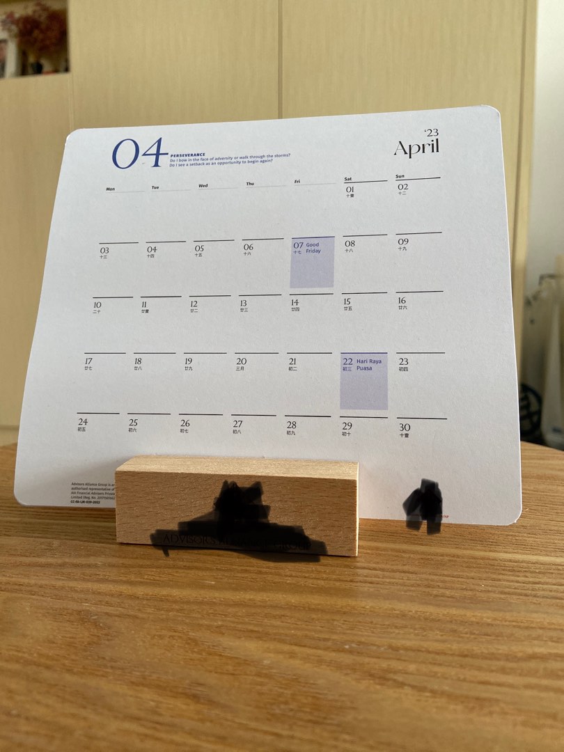 Standing Hard Paper Calendar with Famous People Biography, Furniture ...