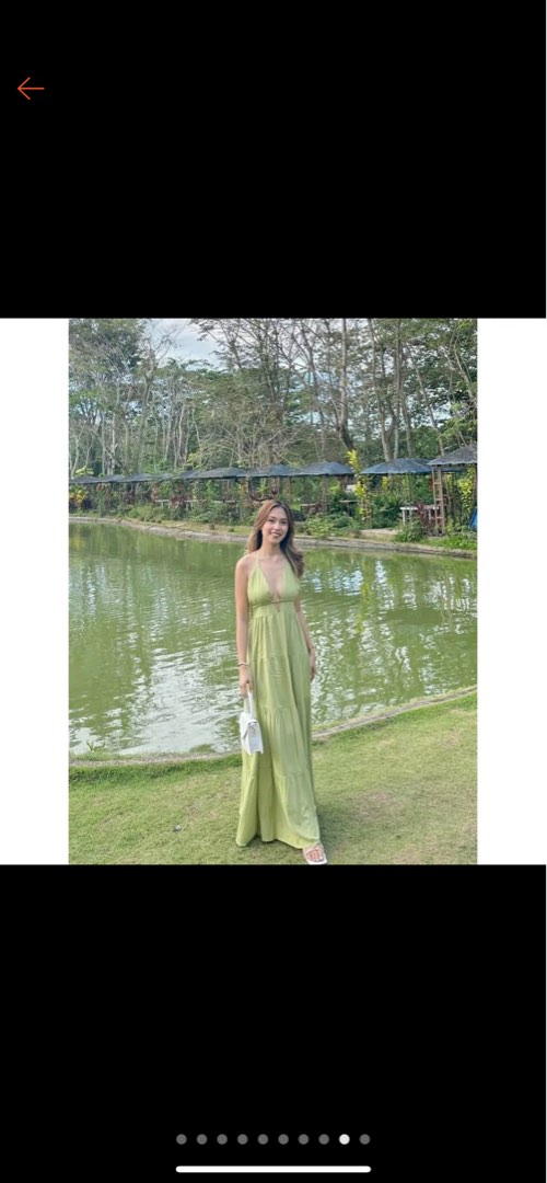 Summer maxi dress avocado color on Carousell