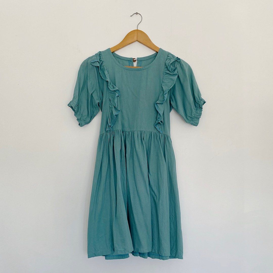 Teal Linen Dress, Women's Fashion, Dresses & Sets, Dresses on Carousell