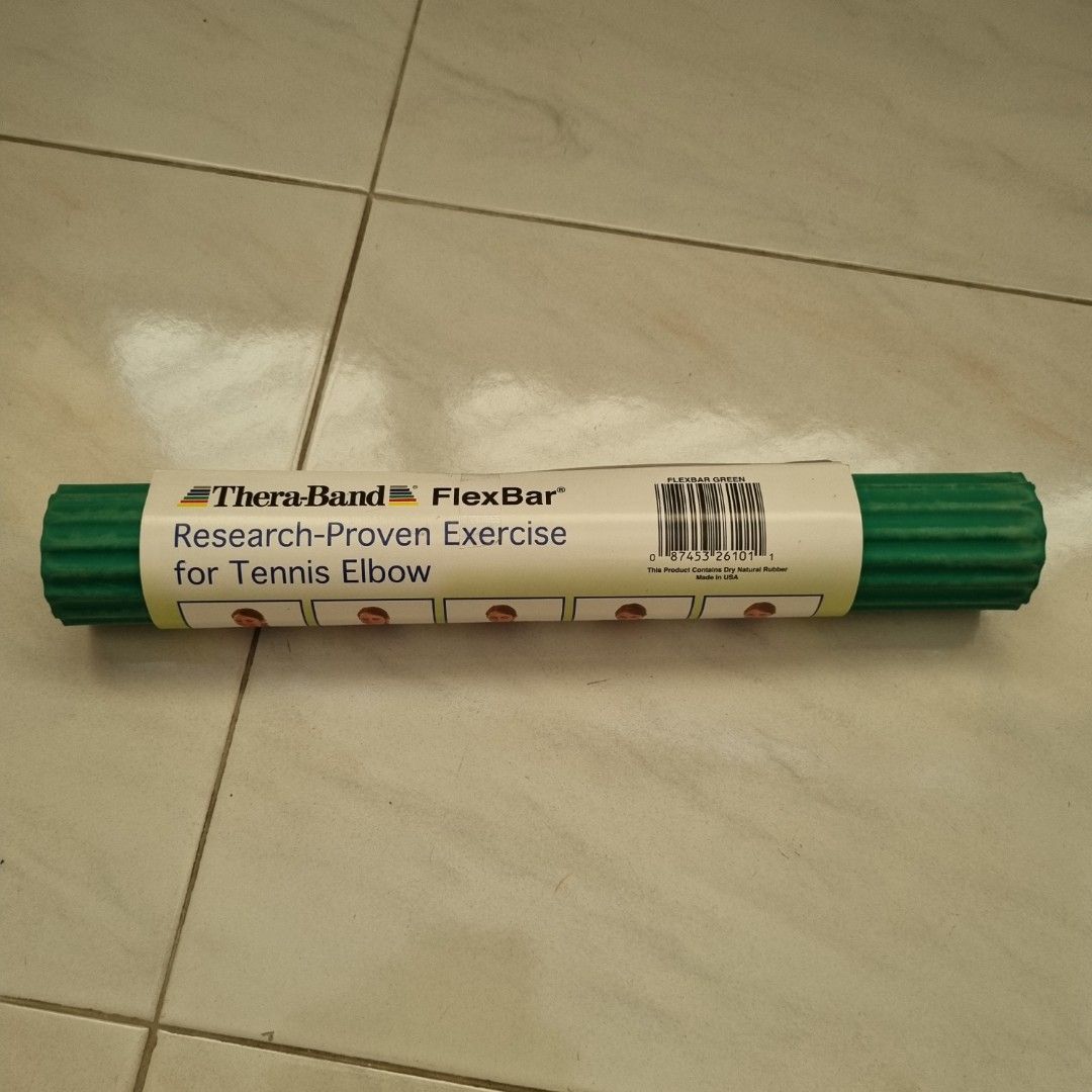 TheraBand FlexBar Resistance Bar GREEN (MEDIUM), Sports Equipment ...