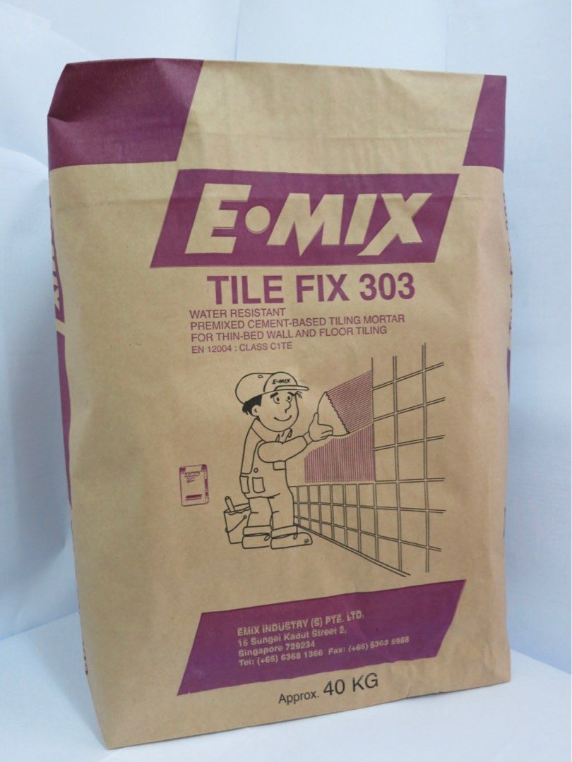 Tile cement (e-mix tile fix 303), Furniture & Home Living, Home ...