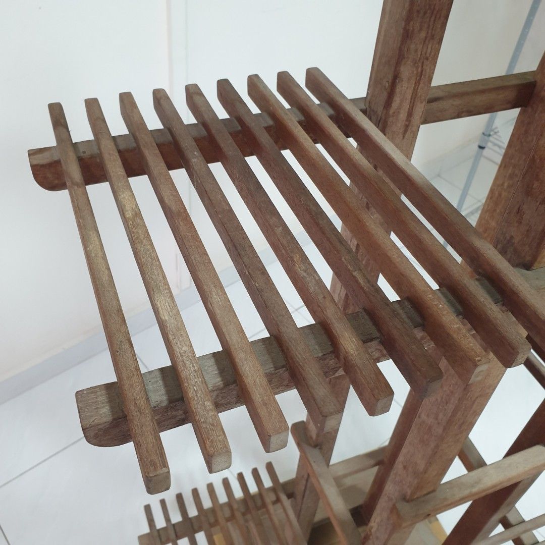 Timber flower pot stand, Furniture & Home Living, Gardening, Pots ...