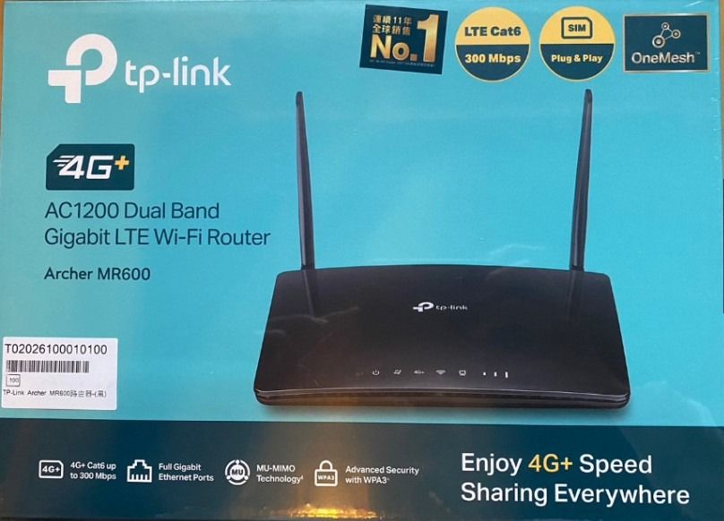 TP-LINK Archer MR600 4G+ Cat6 AC1200 無線雙頻 Gigabit路由器 VER 2.0, 電腦及科技產品 ...