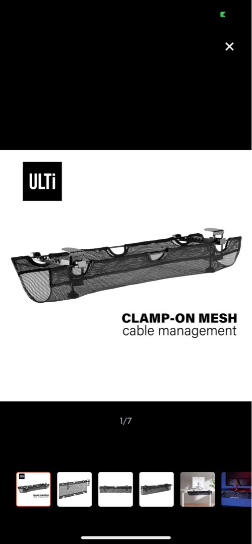 ULTi Clamp-on Mesh Cable Management Organiser Sleeve (Under Desk ...