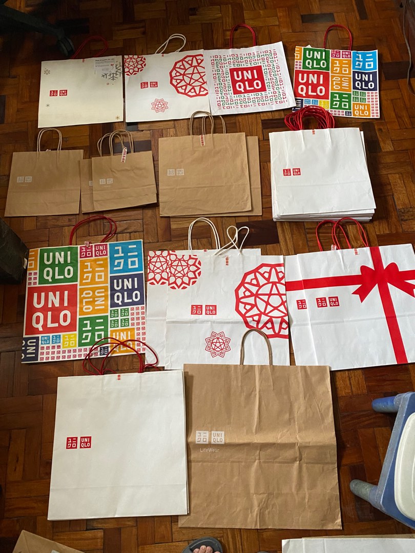 Uniqlo paper bag (small medium large), Women's Fashion, Bags & Wallets ...