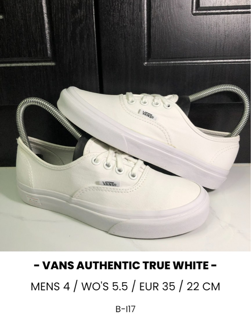 VANS AUTHENTIC TRUE WHITE, Women's Fashion, Footwear, Sneakers on Carousell