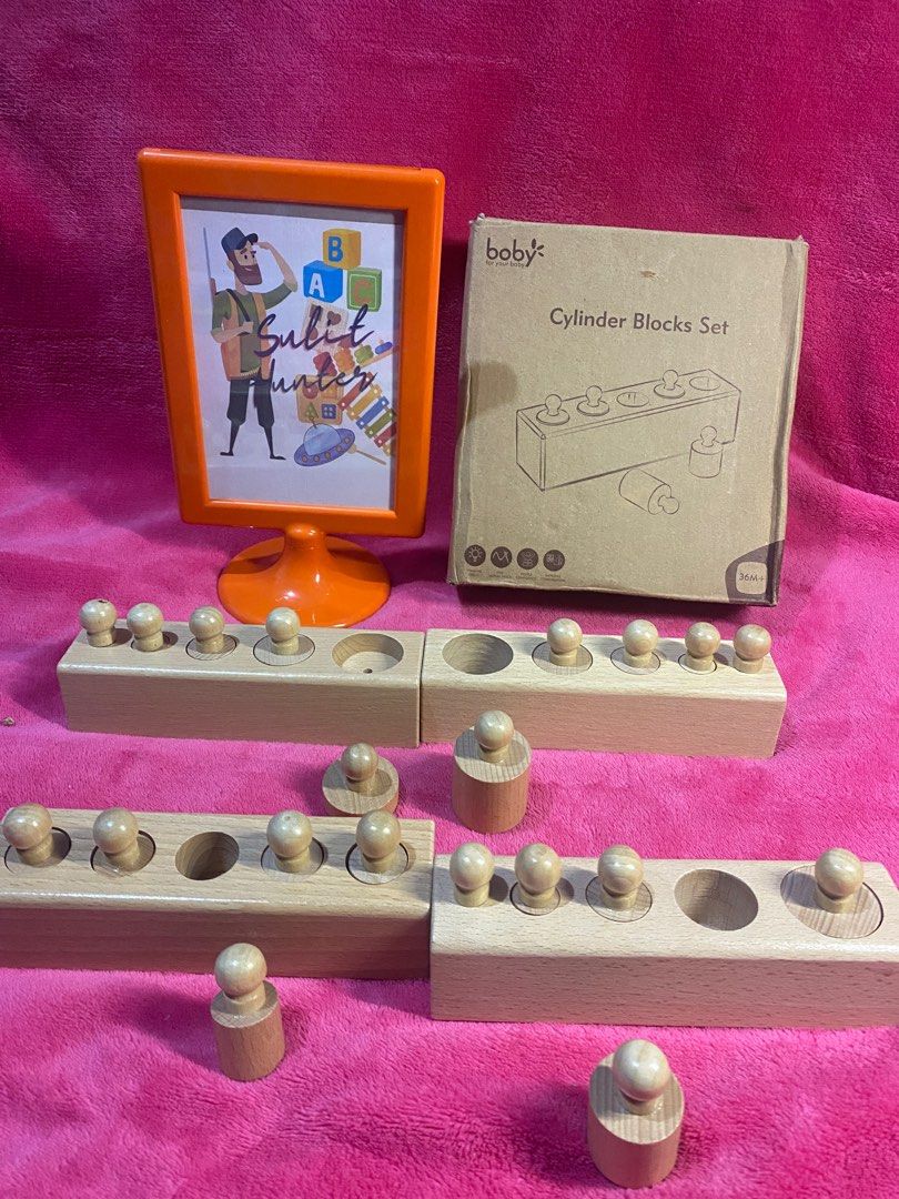 Wooden Cylinder Blocks set, Hobbies & Toys, Toys & Games on Carousell