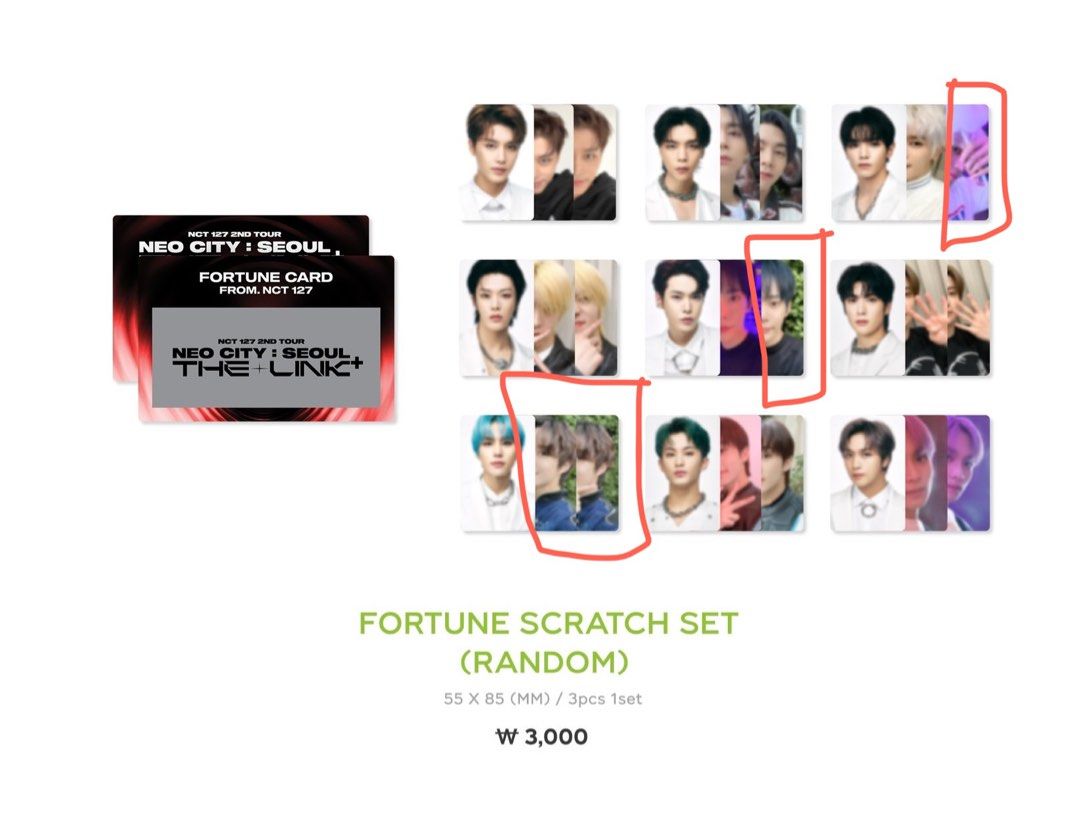 WTT NCT 127 2 baddies random trading card pack C D ver neocity the link+ fortune scratch set ...