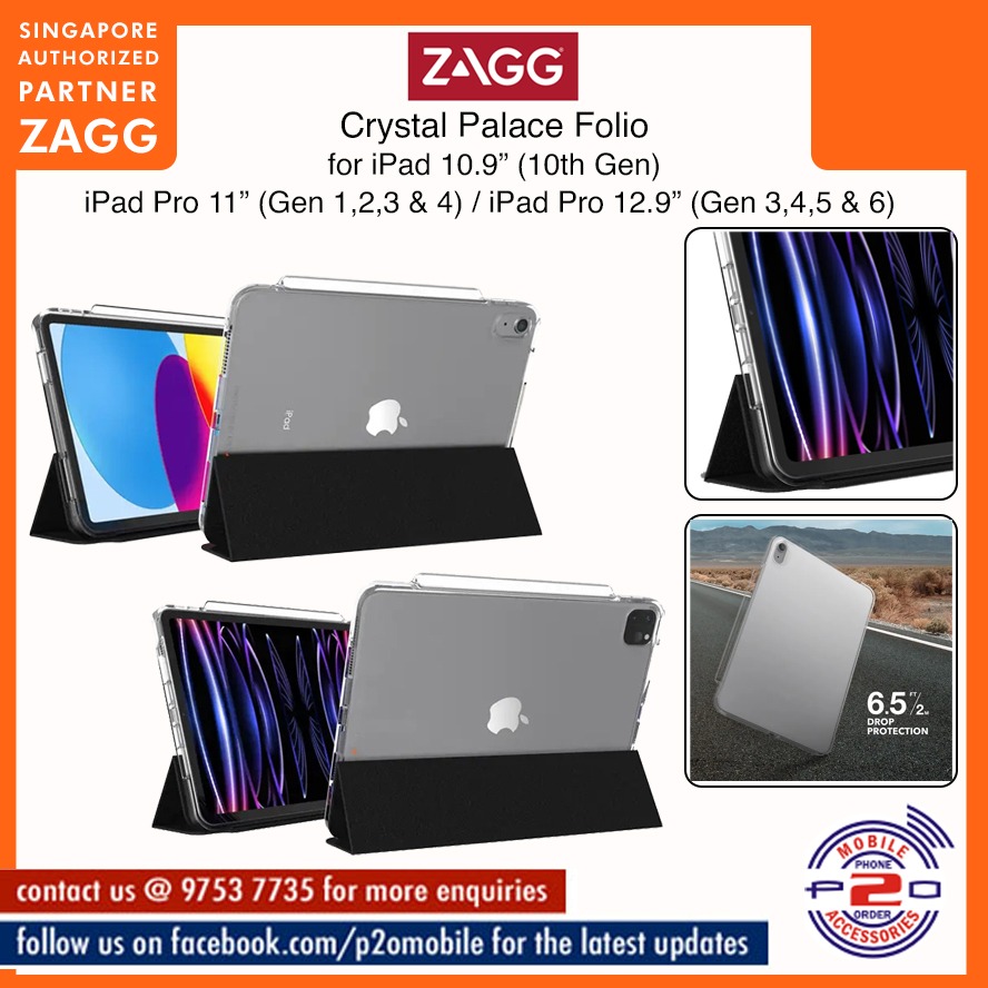 ZAGG Gear4 Crystal Palace Folio Clear Foldable Stand Case for iPad Pro ...