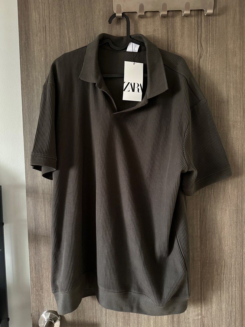 Zara Ribbed Polo Shirt, Men's Fashion, Tops & Sets, Tshirts & Polo ...