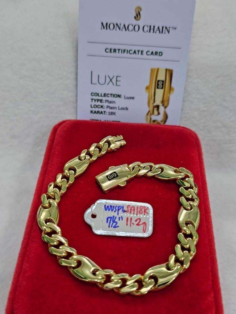 18K Saudi Gold Monaco bracelet, Women's Fashion, Jewelry & Organizers ...