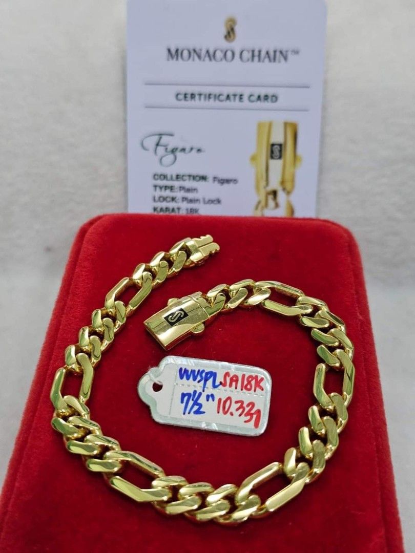 18K Saudi Gold Monaco bracelet, Women's Fashion, Jewelry & Organizers ...