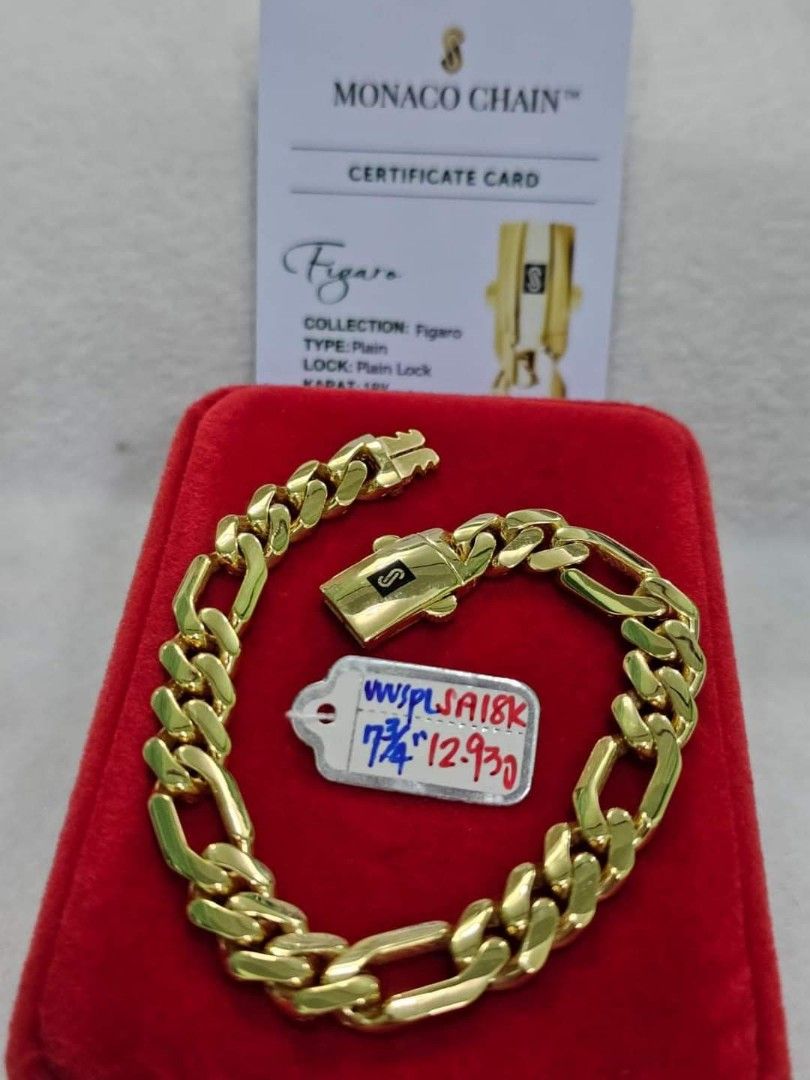 18K Saudi Gold Monaco bracelet, Women's Fashion, Jewelry & Organizers ...