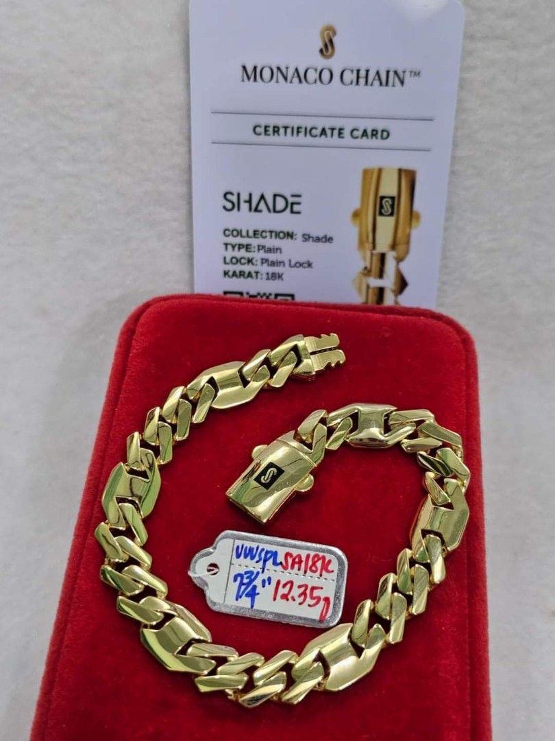 18K Saudi Gold Monaco bracelet, Women's Fashion, Jewelry & Organizers ...