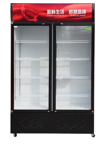 2 Door Commercial Fridge Freezer Chiller Soft Drink Refrigerator Glass ...
