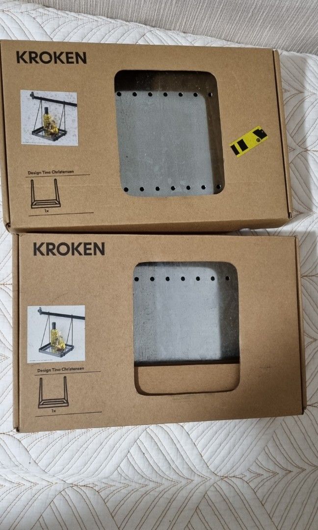 2 Ikea kroken shelf and one holder, Furniture & Home Living, Bathroom ...
