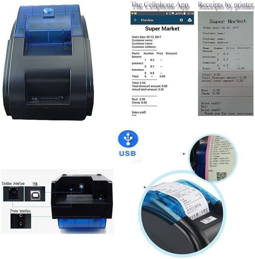 3431) NYEAR NP58-U Windows Desktop Thermal Label Receipt Printer Barcode Label Printer ...