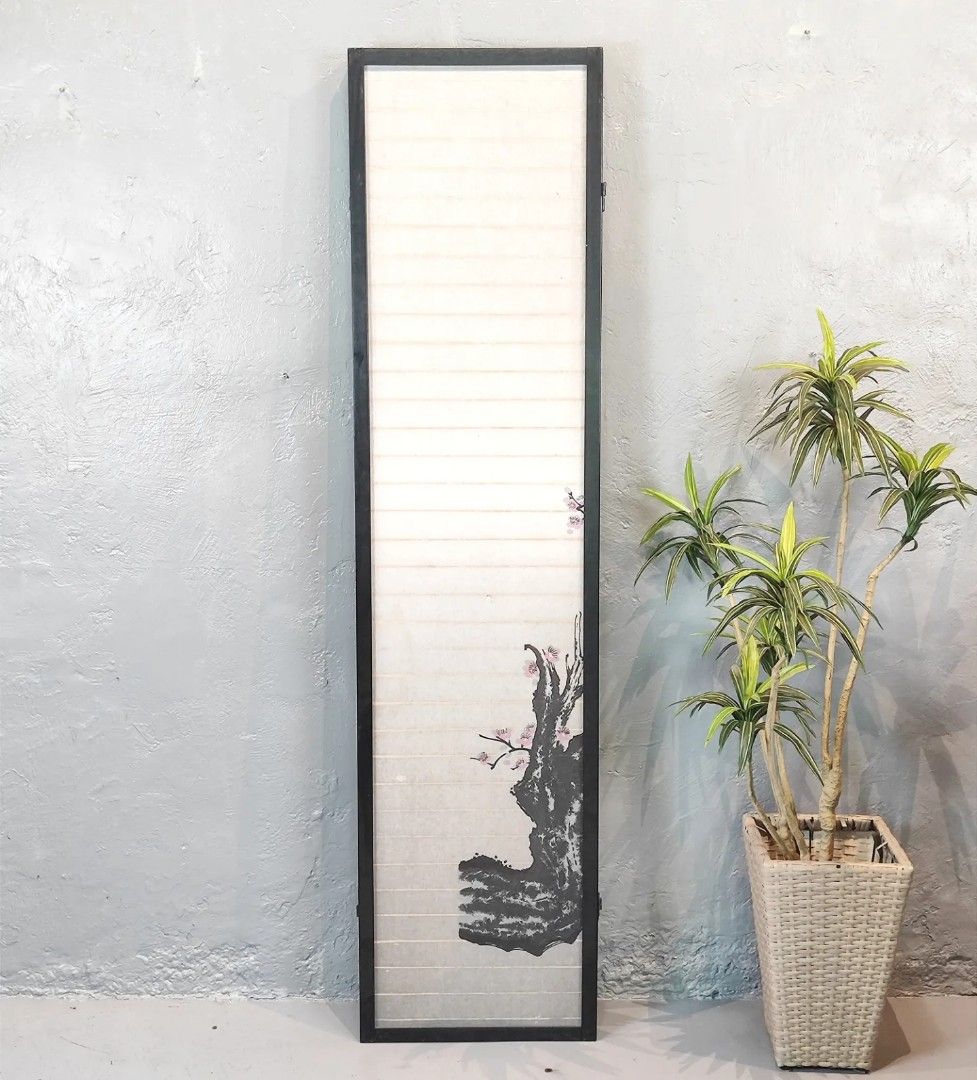 3 panel partition sakura hand painted design, Furniture & Home Living ...