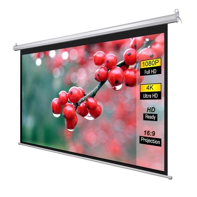 4K 100 inch HD motorised projector screen with remote fiber glass ...