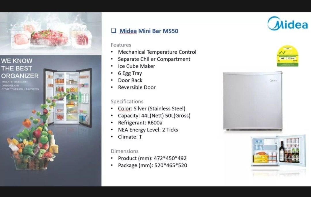 50L Mini Bar Fridge, TV & Home Appliances, Kitchen Appliances ...