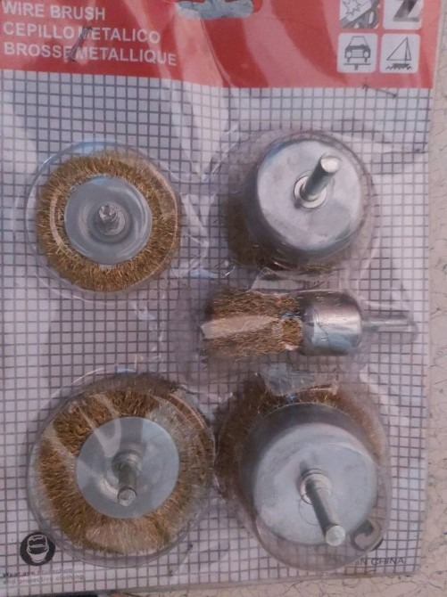 5 in 1 Steel Wire Polishing Wheel Grinder Cleaning Brush Tool Gold Tone ...