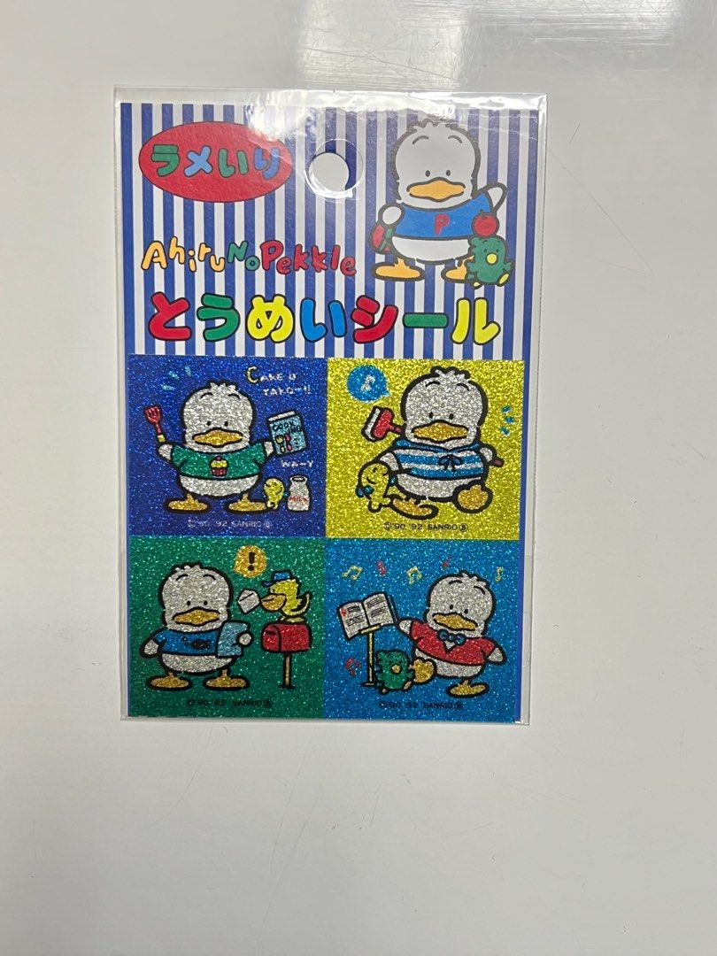 (每張) Vintage Sanrio Ahiru no Pekkle stickers 日本 絕版 三麗鷗 Ap鴨 大Pat鴨 貼紙, 興趣 ...
