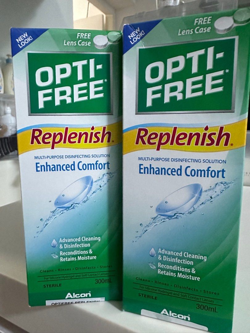 Alcon Opti-Free Replenish Enhanced Comfort Lens solution, Beauty ...