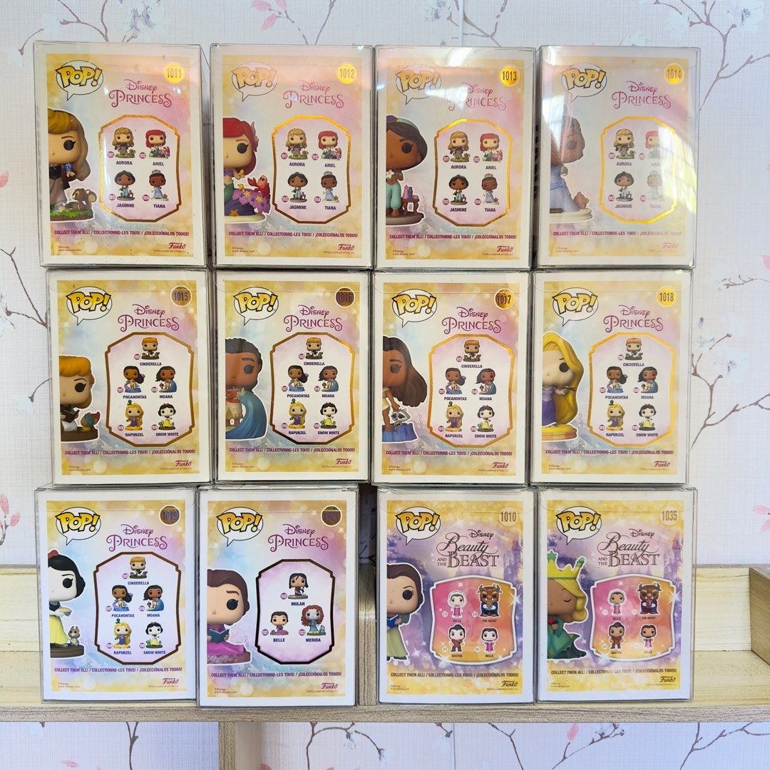 All In Set Of 12 Disney Princess Funko Pop Aurora Ariel Jasmine Tiana Cinderella Moana