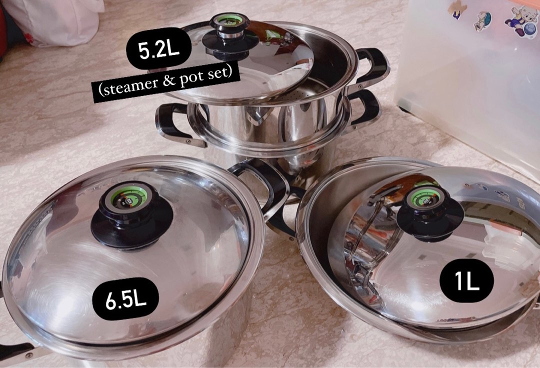 AMC Pot Sets (1L POT AVAIL, 6.5L POT AVAIL and 5.2L STEAMER & POT SOLD ...