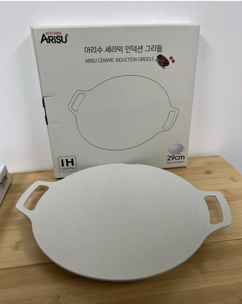 Arisu Casting Griddle (IH) 輕便易潔燒烤盤 (IH電磁爐適用) - 29cm白色版, 運動產品, 行山及露營 - Carousell