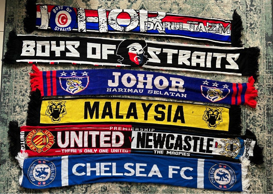 Authentic JDT BOS Harimau Malaya Manchester United Chelsea Scarf Mafla ...