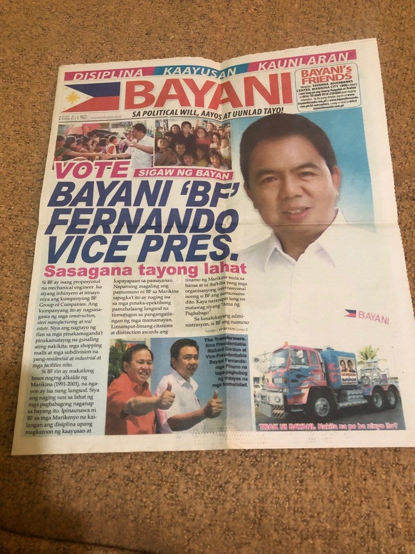 Bayani fernando campaign paper leaflet comics, Hobbies & Toys ...