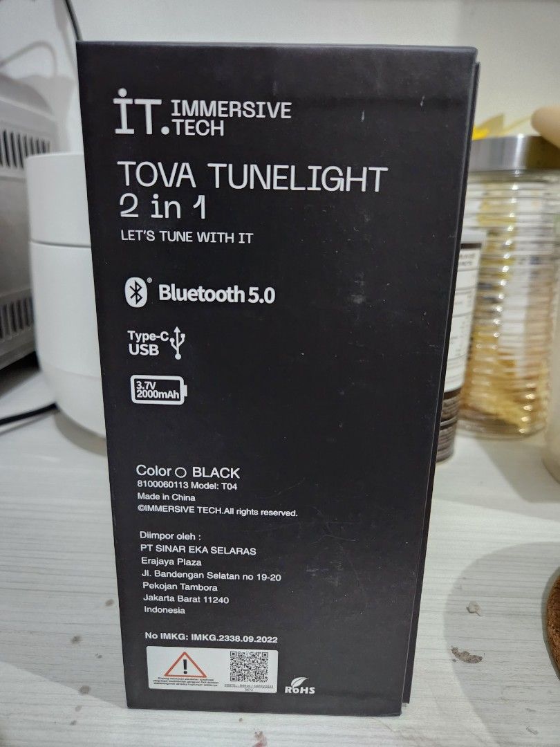 Bluetooth Speaker IT Immersive Tech Tova Tunelight 2 in 1, Elektronik ...