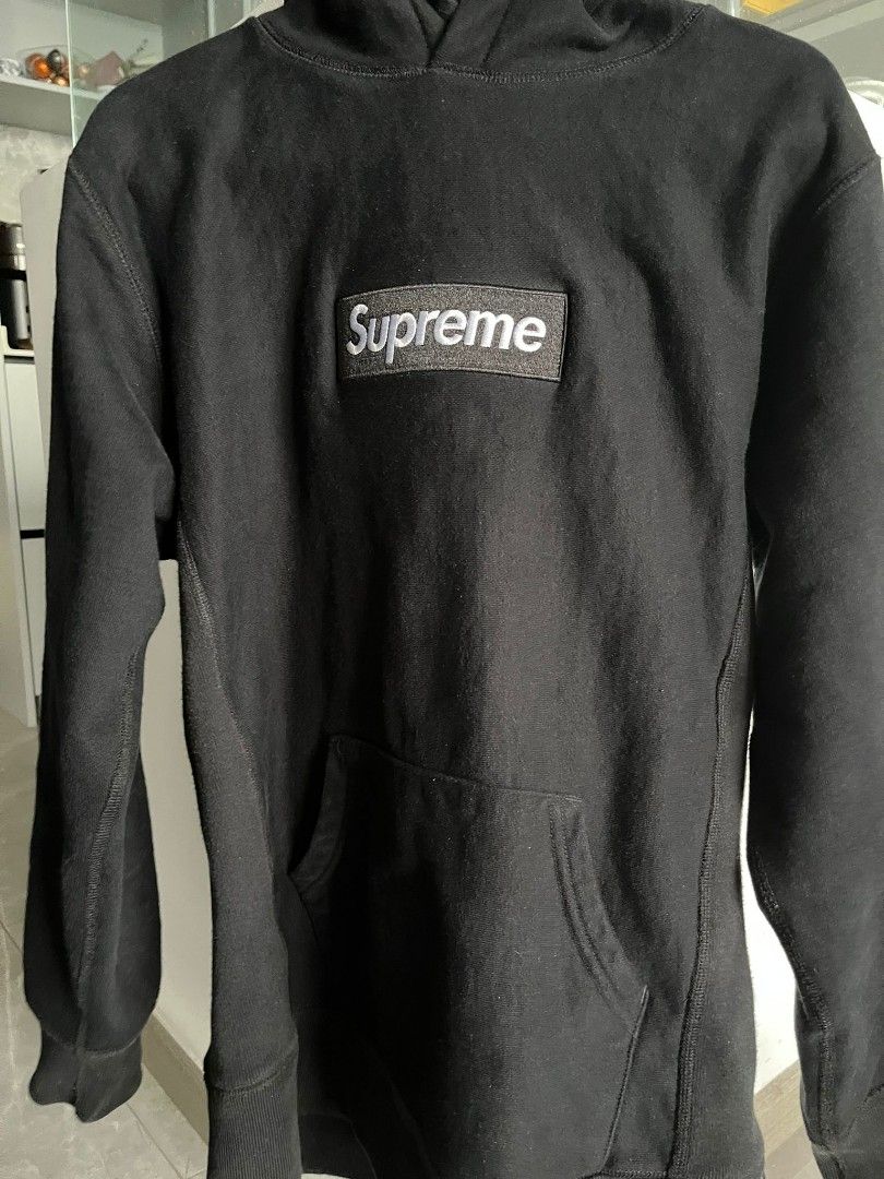 Box logo black, Men's Fashion, Tops & Sets, Hoodies on Carousell